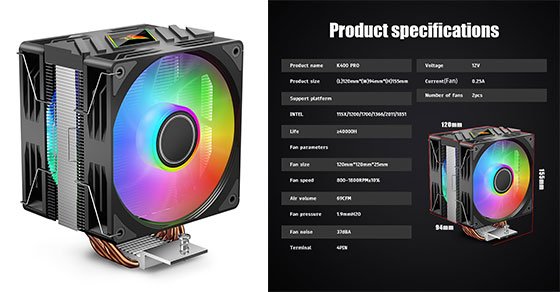 Jungle Leopard K400 PRO CPU Cooler PC Computer